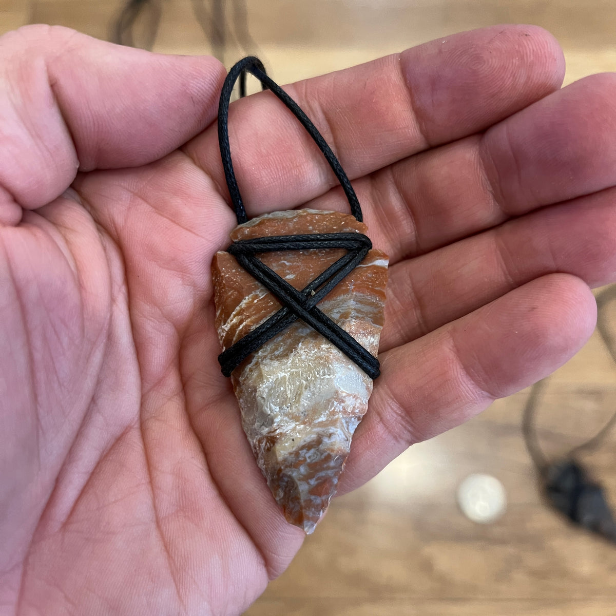 Agate Arrowhead Necklace with Cord – Twin Rocks and Crystals
