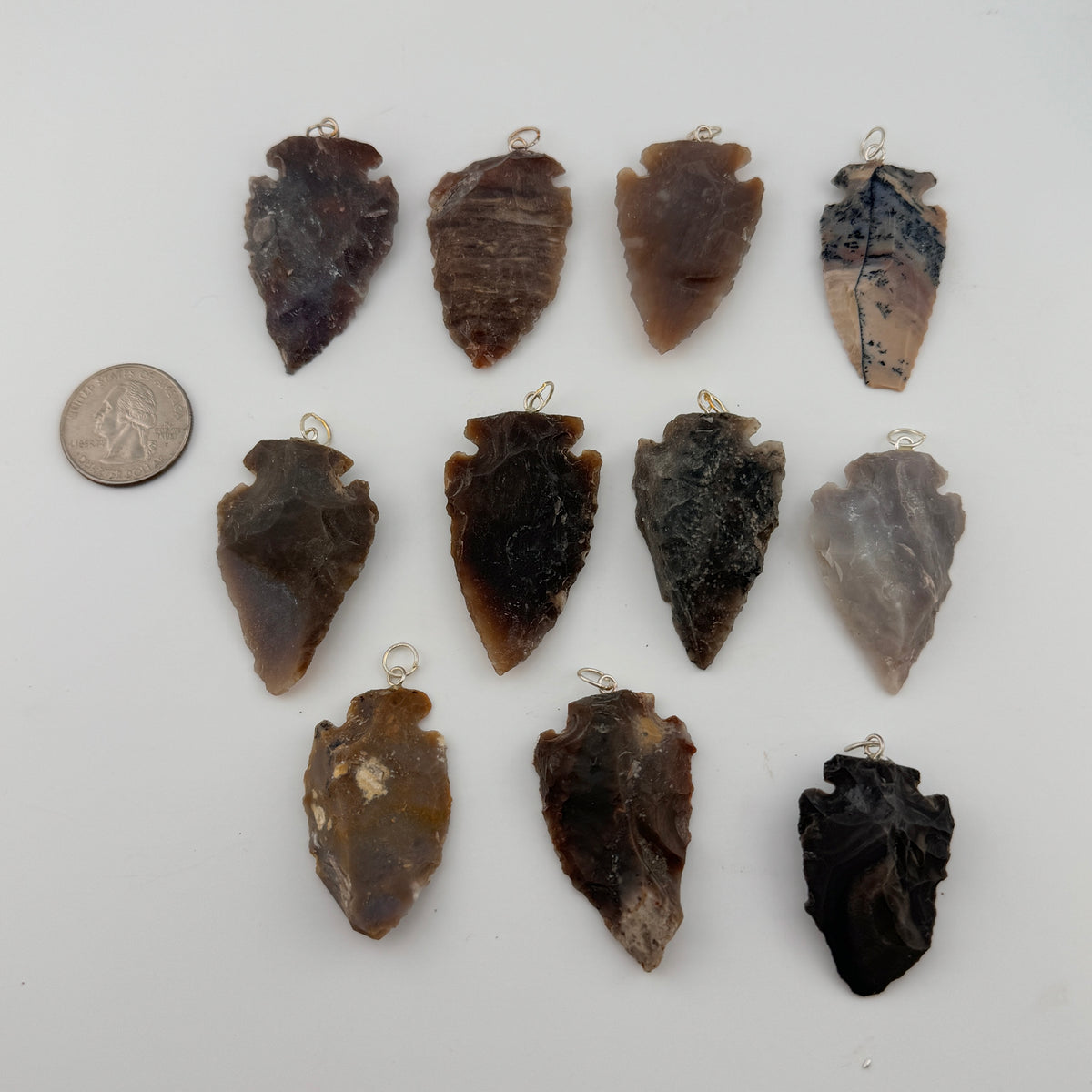 Natural Jasper Arrowhead Pendant – Twin Rocks and Crystals